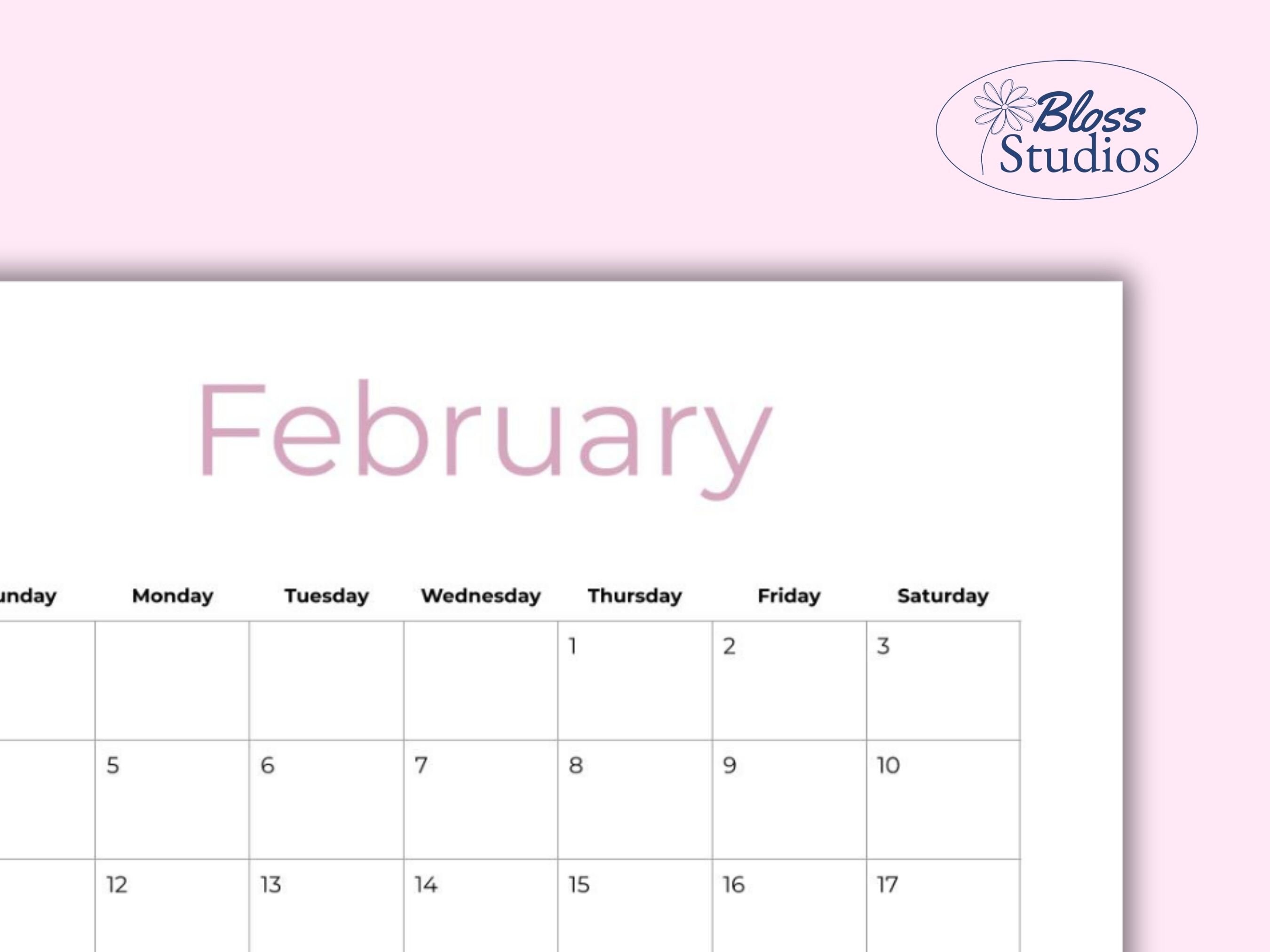 2024 Minimalist Wall Calendar Printable | Office Calendars - Etsy