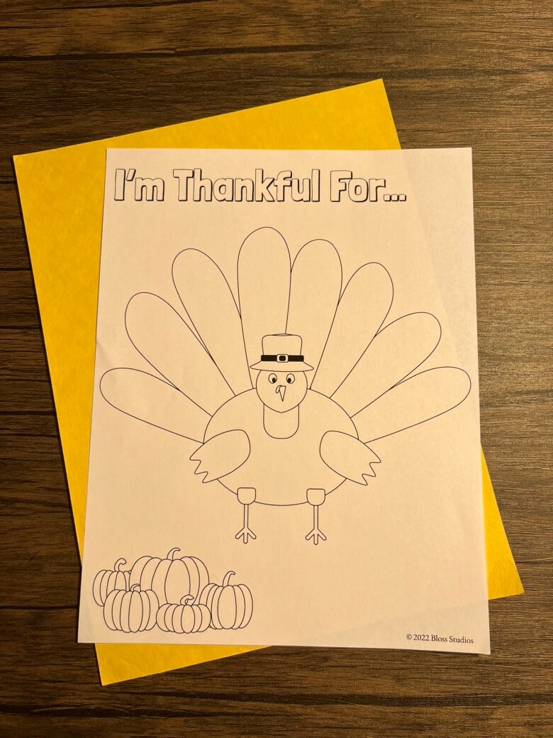 Thankful Turkey Activity Page | Printable Fall Coloring Sheet ...