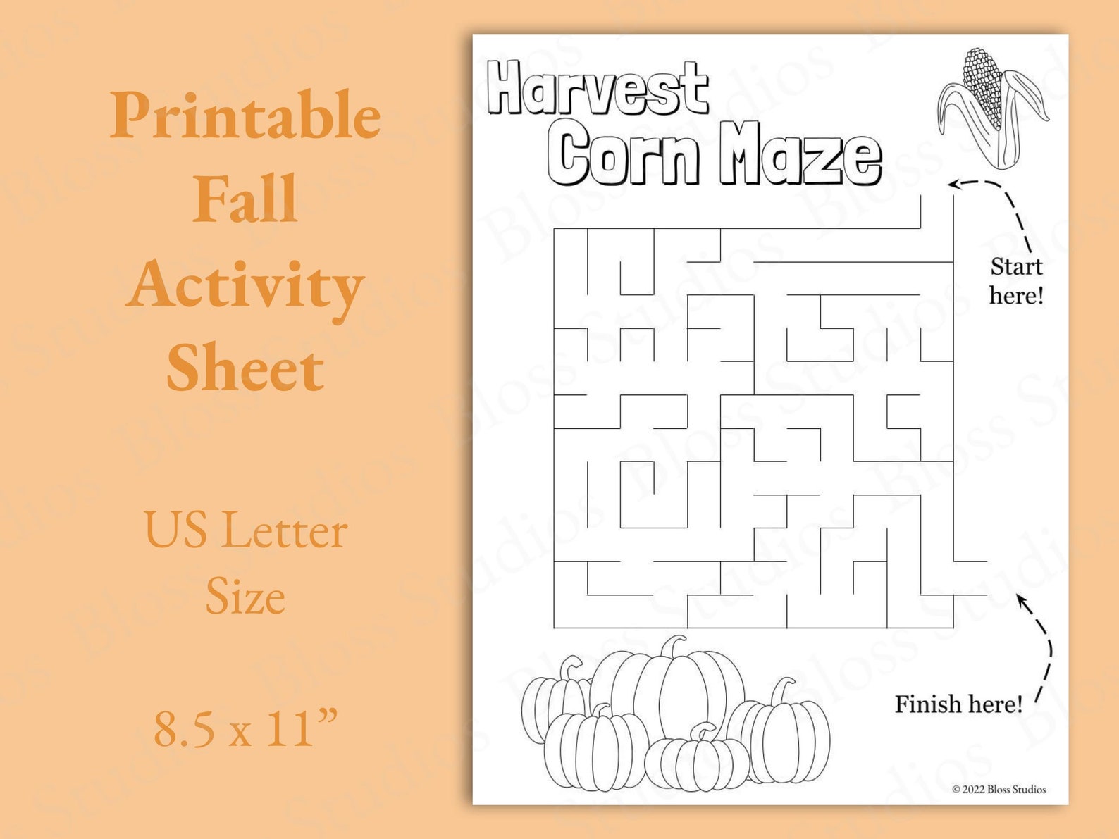 Harvest Corn Maze Activity Page | Printable Fall Activity Sheet ...