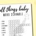 Giraffe Baby Shower Party Game | Printable Baby Shower Word Scramble ...