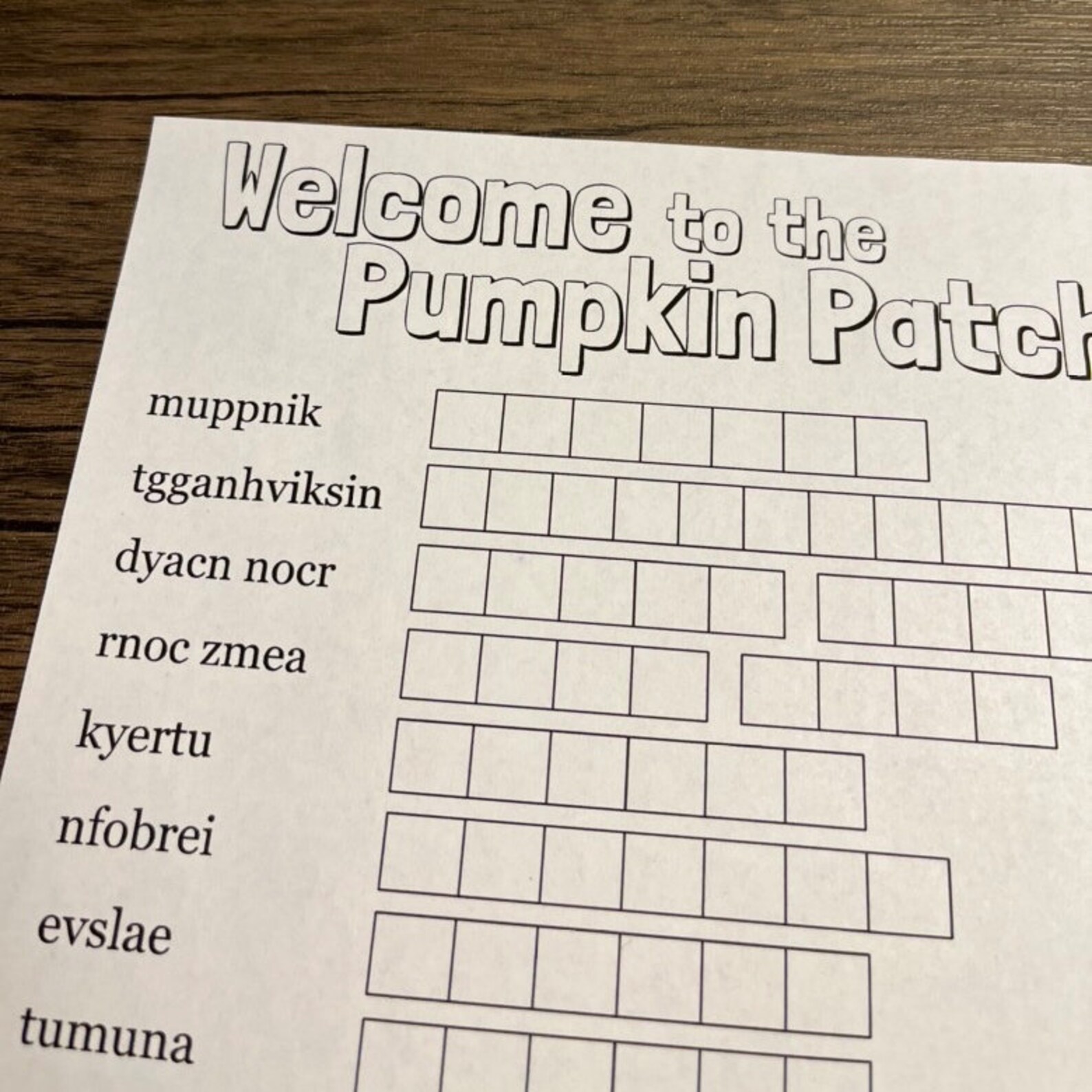 Printable Fall Word Scramble | Fall Activity Sheet for Kids | Children ...