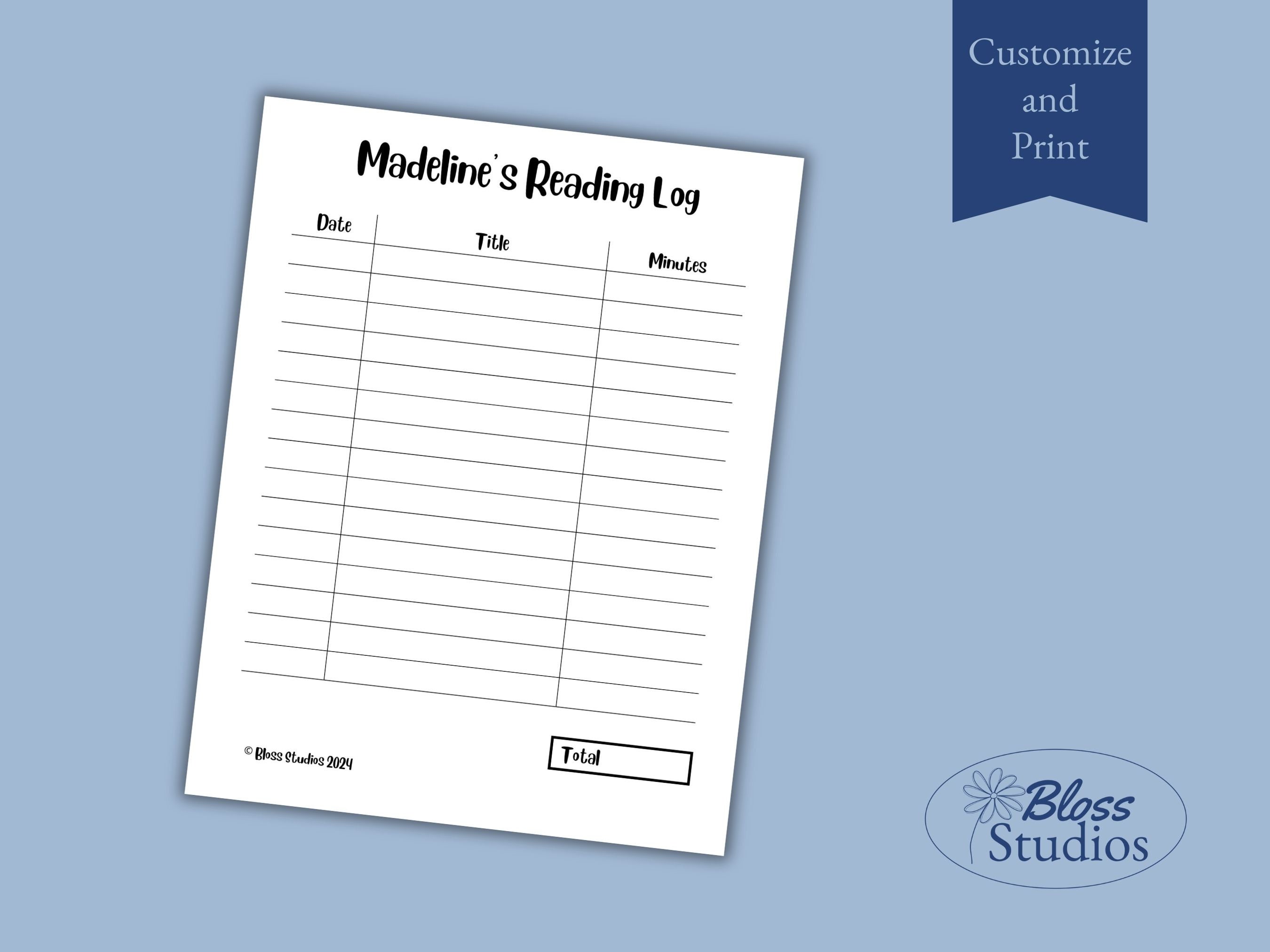 Reading Minutes Log Template | Book Tracker Pages | Kids Reading ...