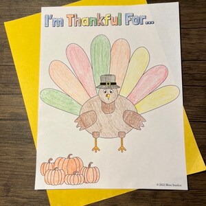 Thankful Turkey Activity Page | Printable Fall Coloring Sheet ...