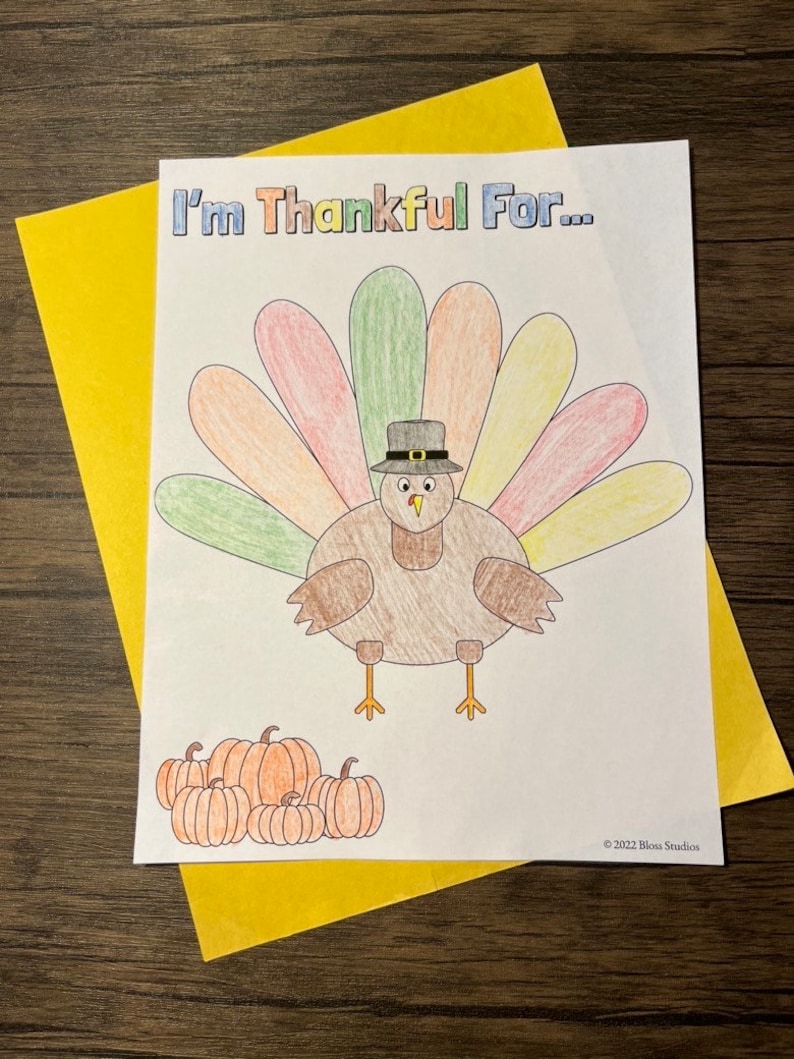 Thankful Turkey Activity Page | Printable Fall Coloring Sheet ...