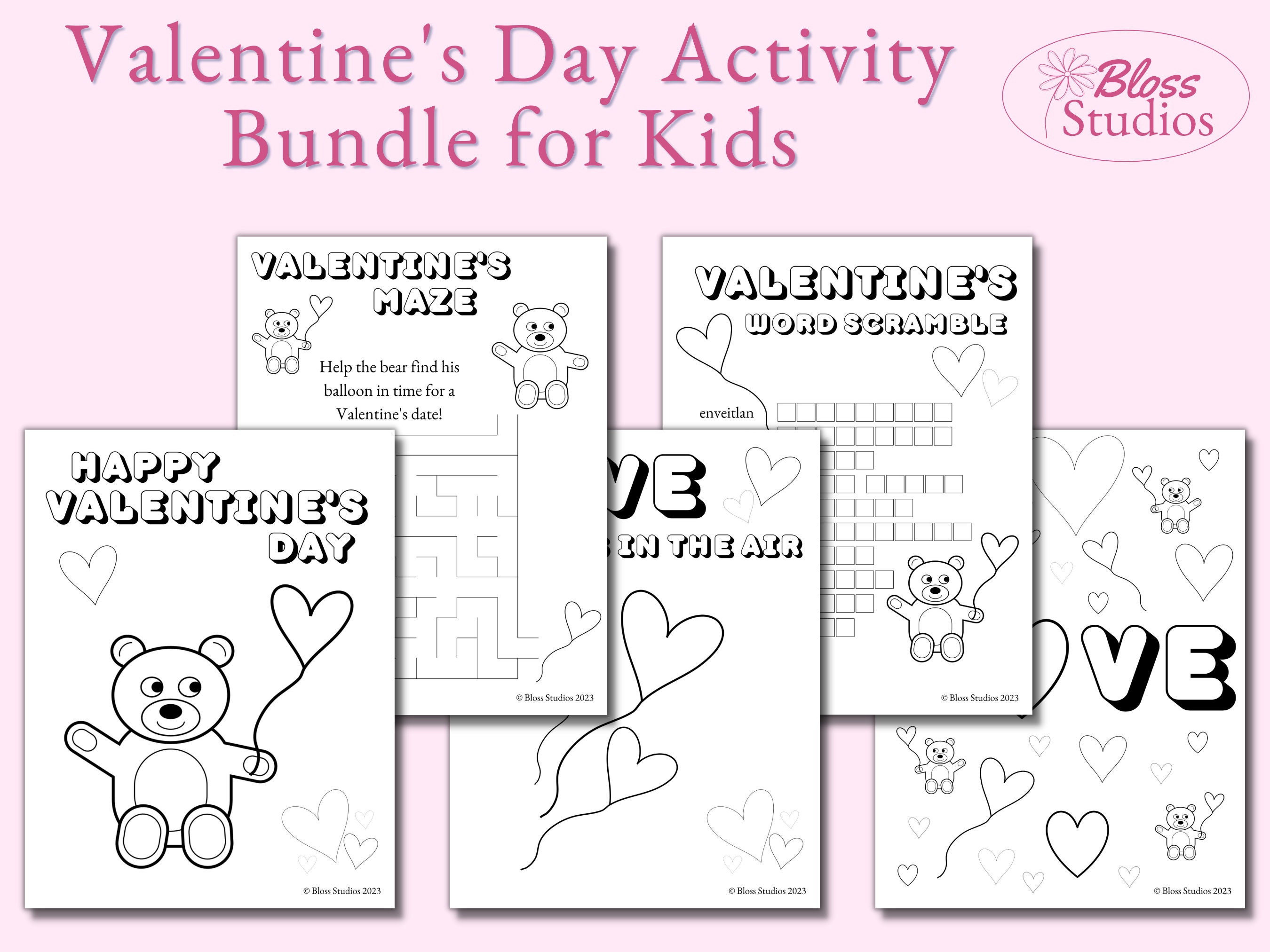 Valentine's Day Activity Bundle for Kids | Children's Valentines ...