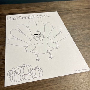 Thankful Turkey Activity Page | Printable Fall Coloring Sheet ...