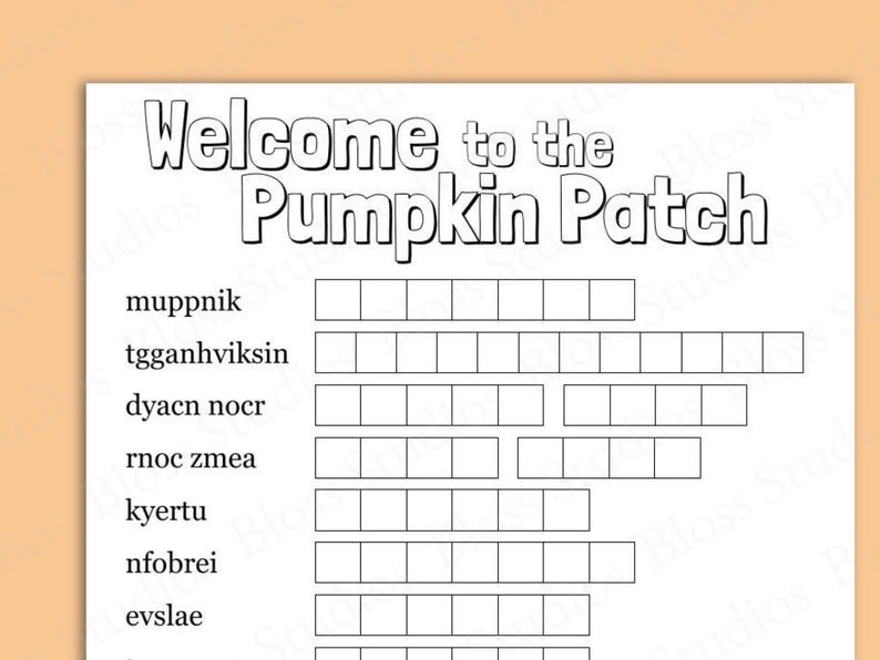 Printable Fall Word Scramble | Fall Activity Sheet for Kids | Children ...