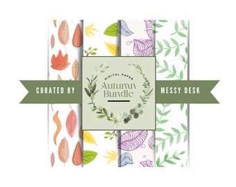 Autumn Digital Paper Set, Fall, Floral Pumkin - Etsy