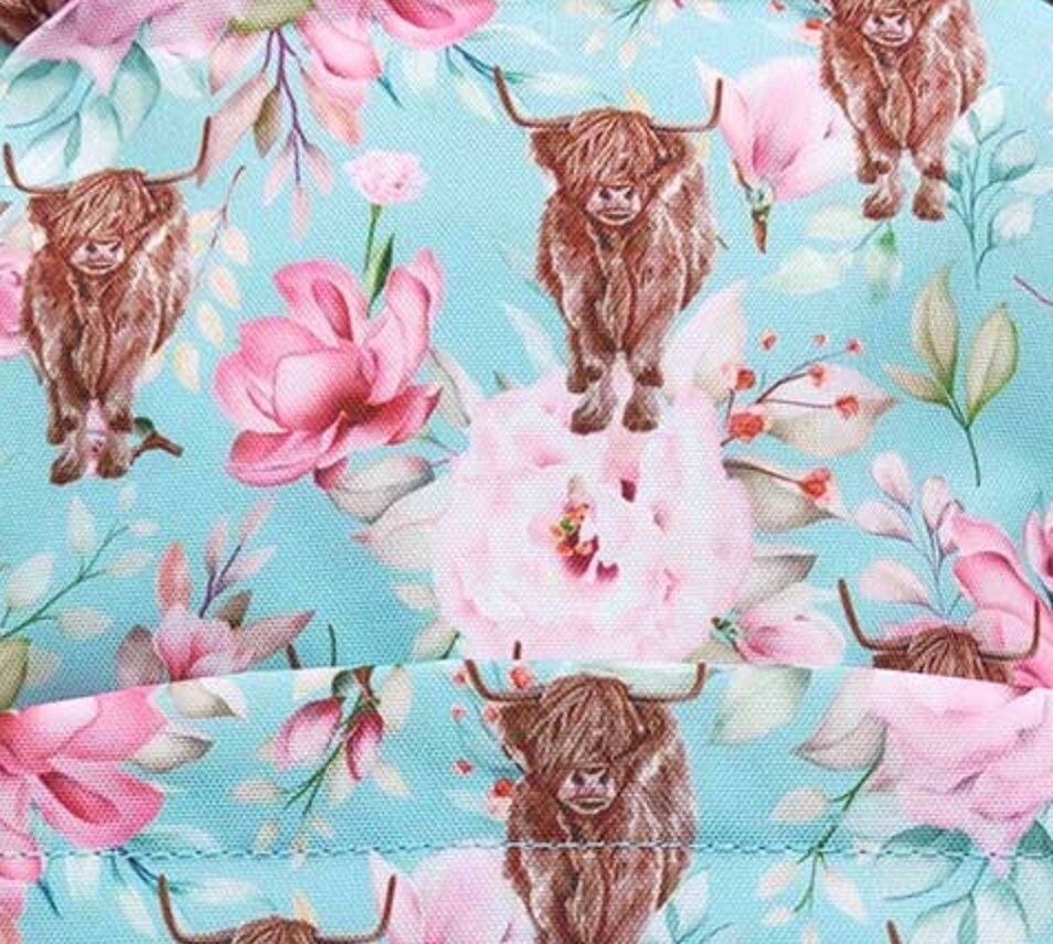 Floral Highland Cow Backpack Floral Cow Backpack Cow Print Bag - Etsy