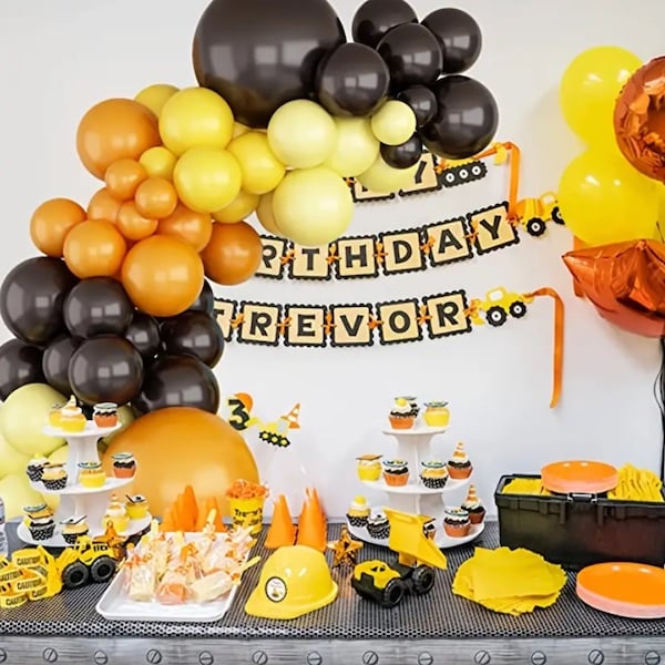 Construction Balloon Arch Birthday - Etsy