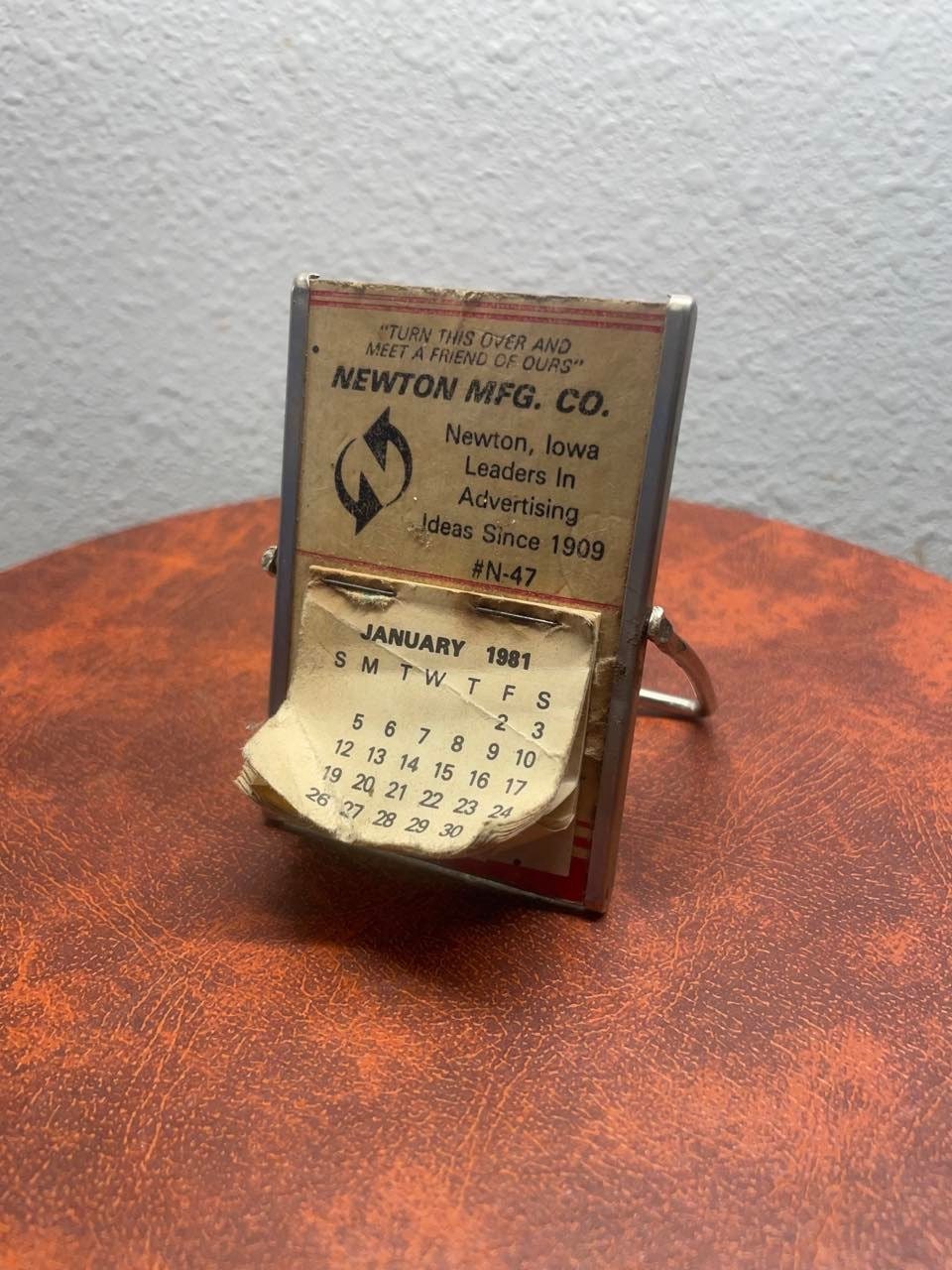 Vintage 1981 Advertising Calendar, With Mirror Back and Chrome Stand ...