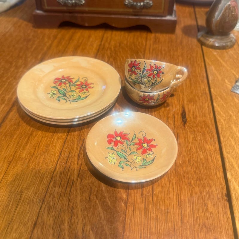 Mini Lusterware Tea Set - Etsy