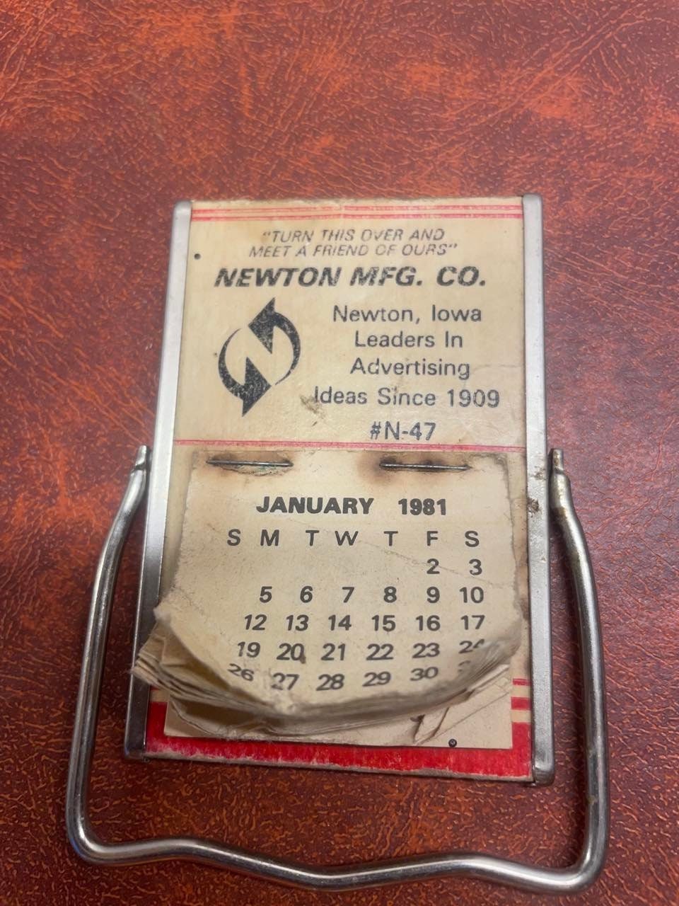 Vintage 1981 Advertising Calendar, With Mirror Back and Chrome Stand ...