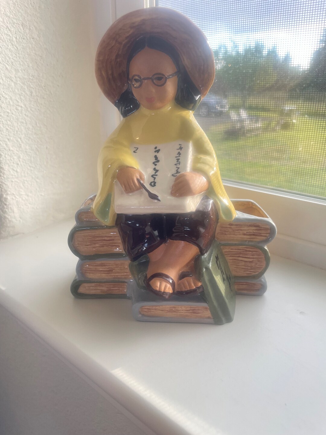 1947 Mccarty Bros Planter Asian Girl on a Stack of Books Figurine - Etsy