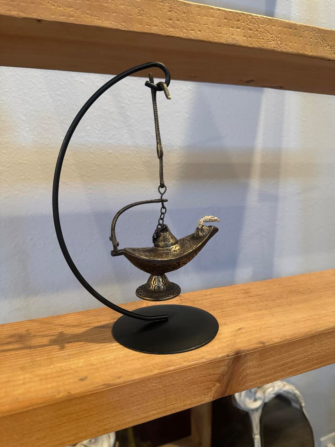 VTG Bronze Genie Lamp - Hanging With Stand - Etsy