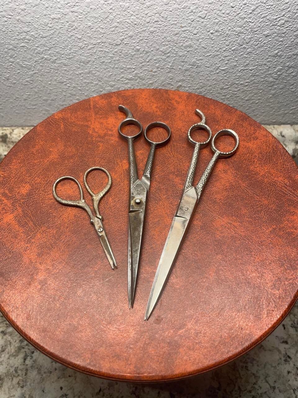 Antique Sewing Scissors and Vintage Barber Scissors LOT of 3 - Etsy