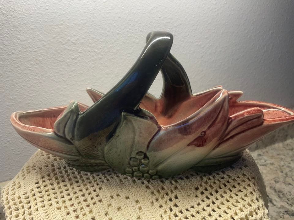 Vintage Mid-century Pottery Modern HULL Poinsettia Flower Basket - Etsy