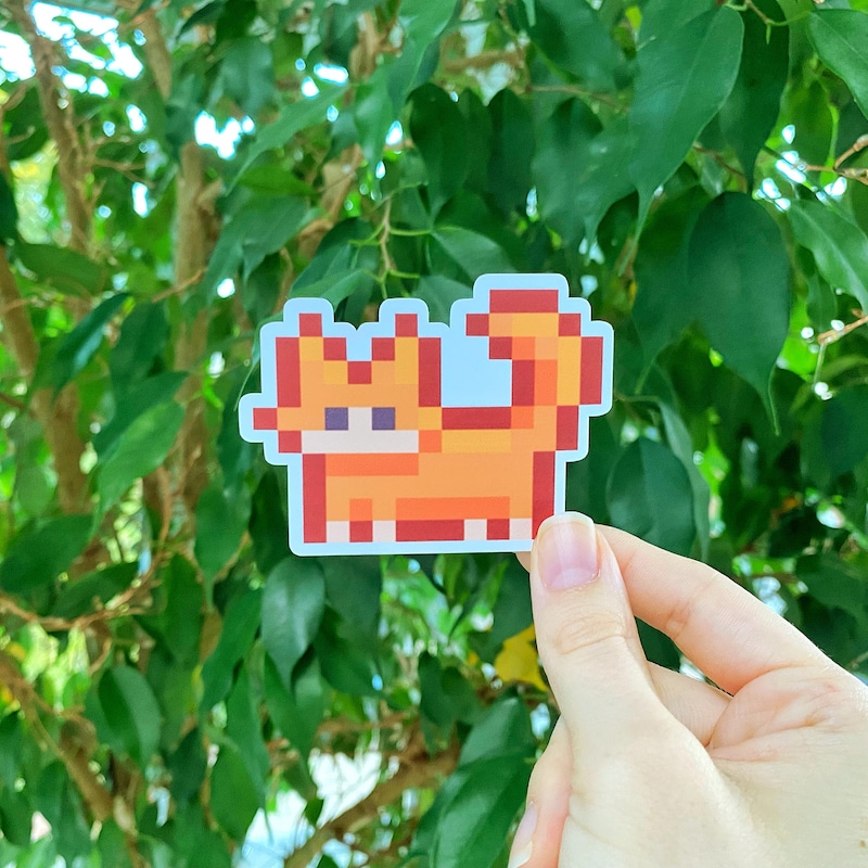 Pixel Art Cat Sticker - Etsy UK
