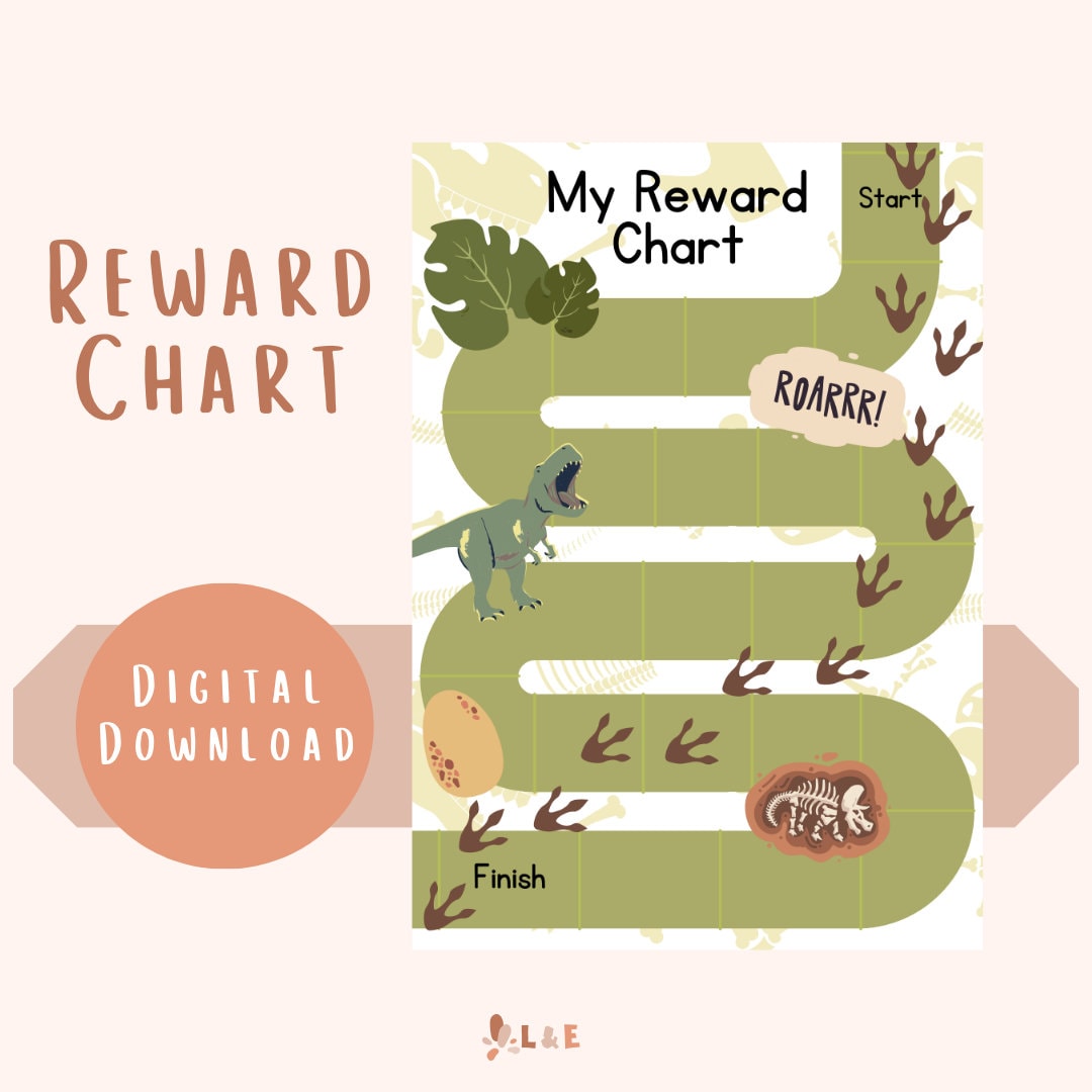 Dinosaur Reward Chart - Etsy