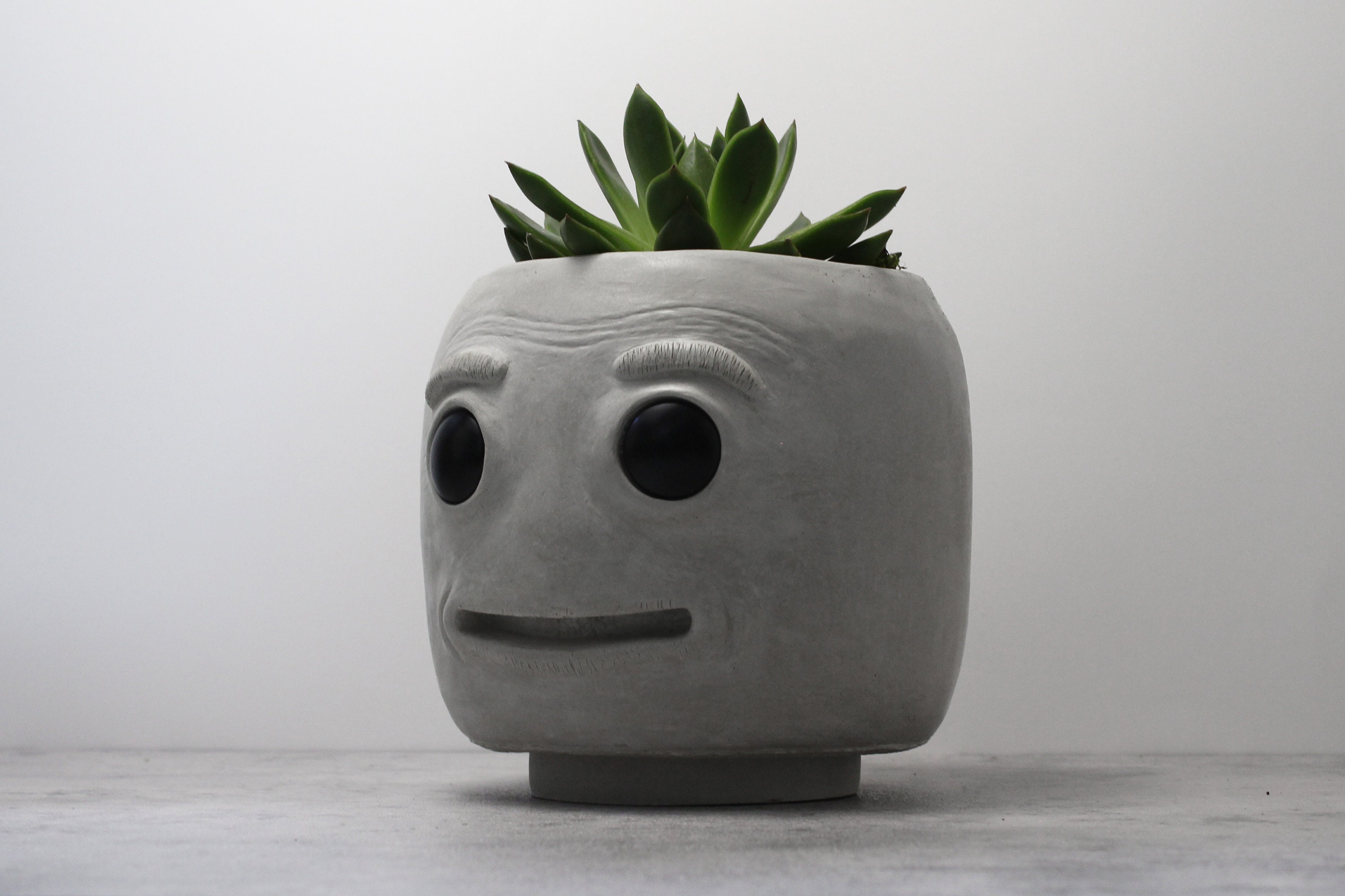 Brick Man Concrete Planter – Funny Desk Pot With Drip Tray - Etsy