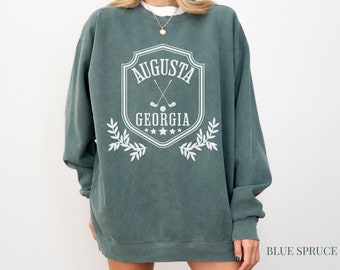 Distressed Augusta Georgia Comfort Colors Golf Club Sweatshirt, Peach ...