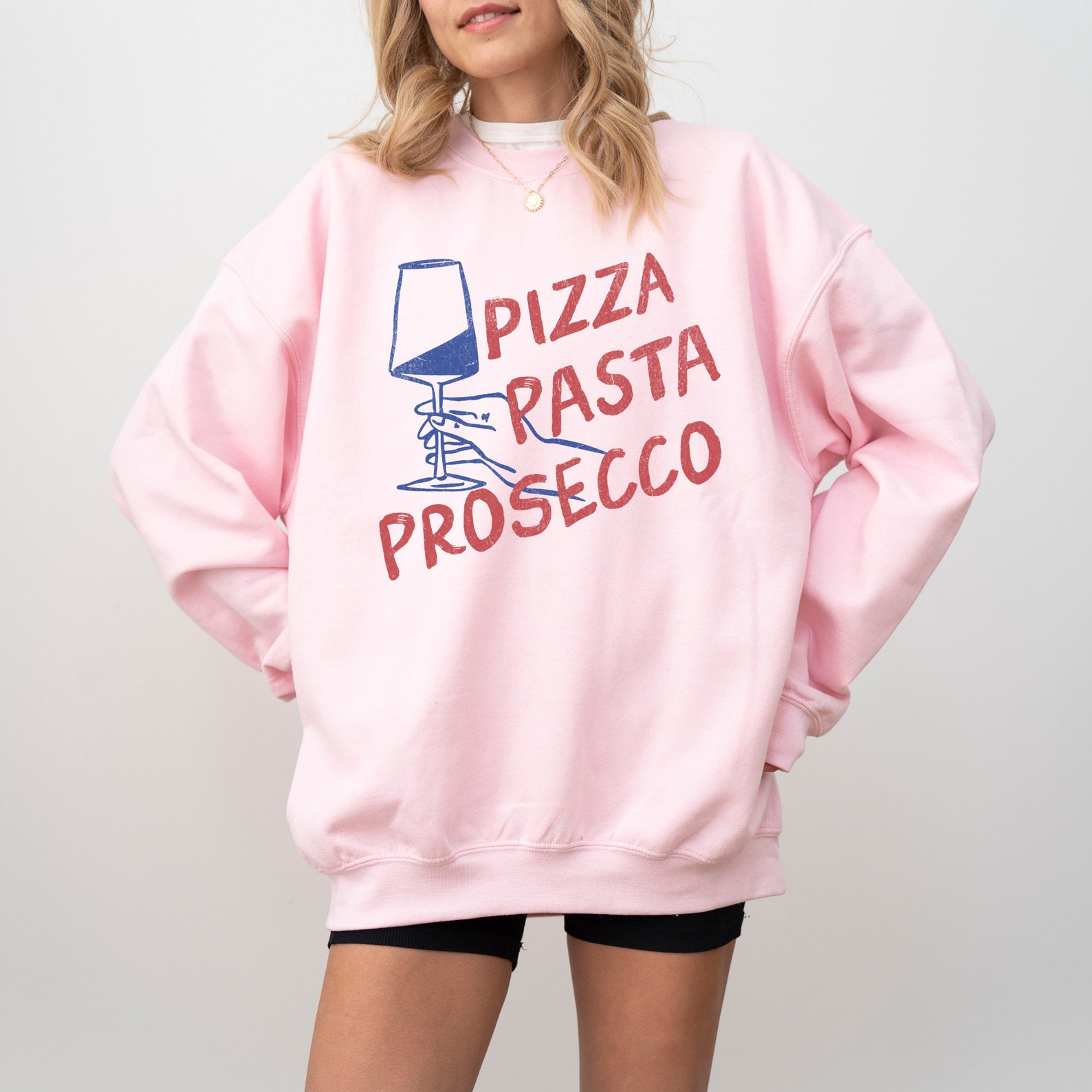 Pizza, Pasta, Prosecco Crewneck Sweatshirt | Italy Foodie Pullover ...