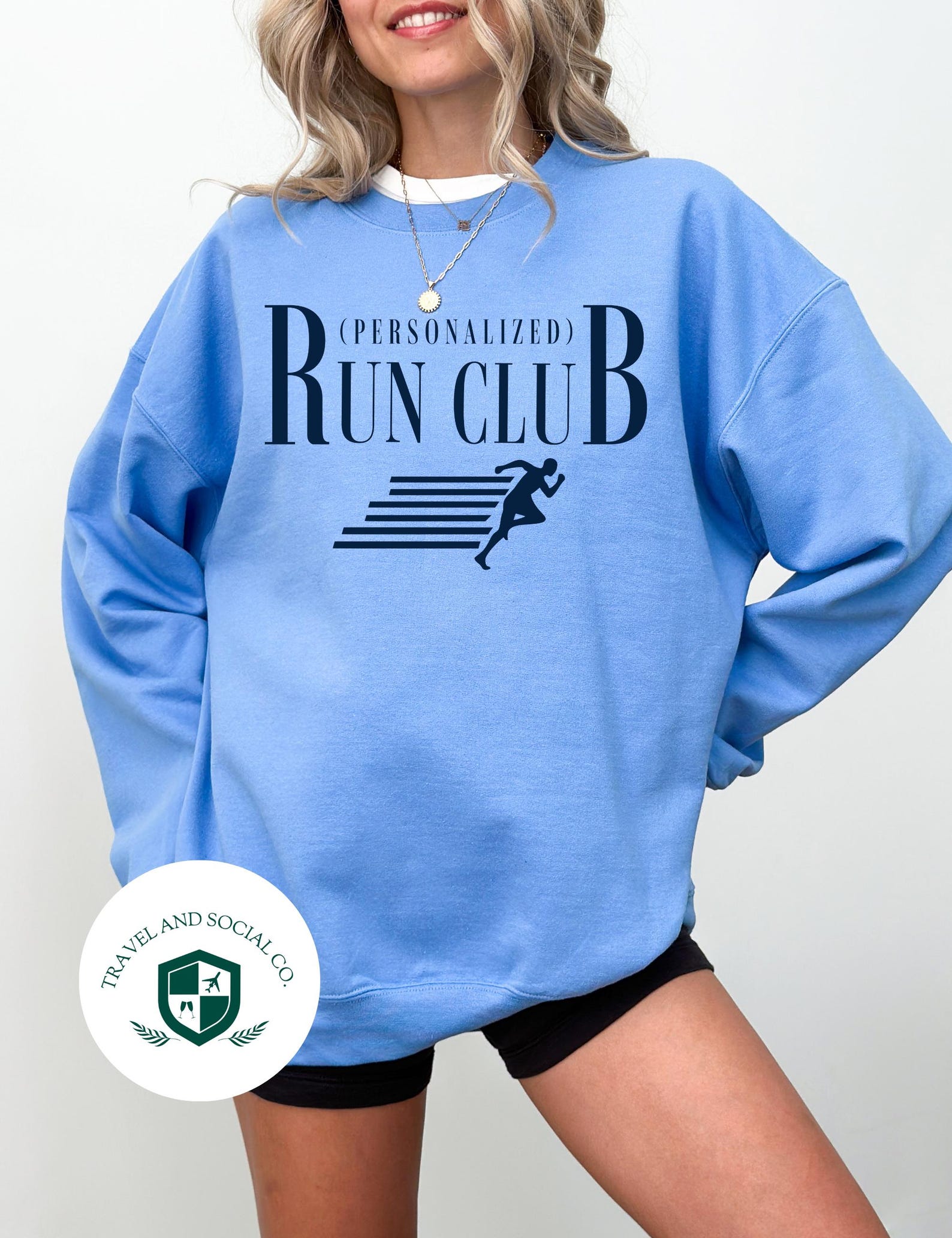 Customized Run Club Crewneck Sweatshirt | Running Club Pullover Sweater ...