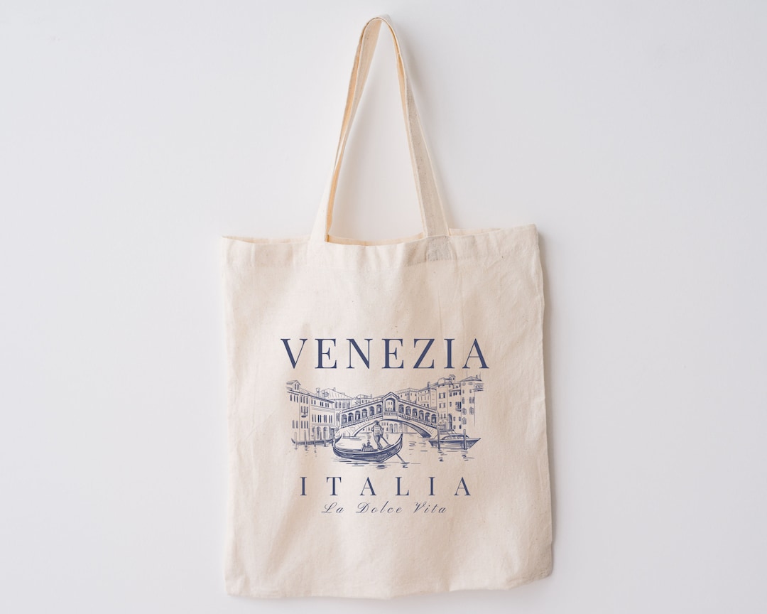 Venezia, Italia Canvas Tote Bag | Venice Canals, Italian Travel Bag ...