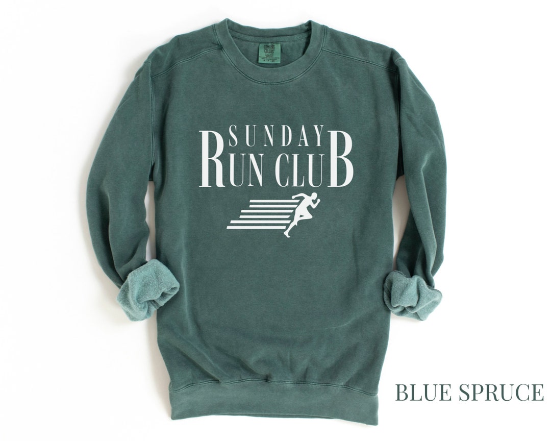 Sunday Run Club Comfort Colors® Crewneck Sweatshirt Running, Sporty ...