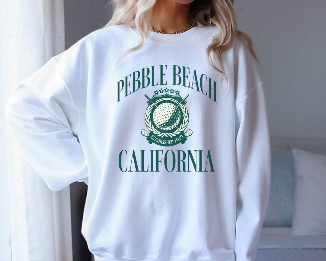 Pebble Beach, California Crewneck Sweatshirt Vintage Style Golf ...