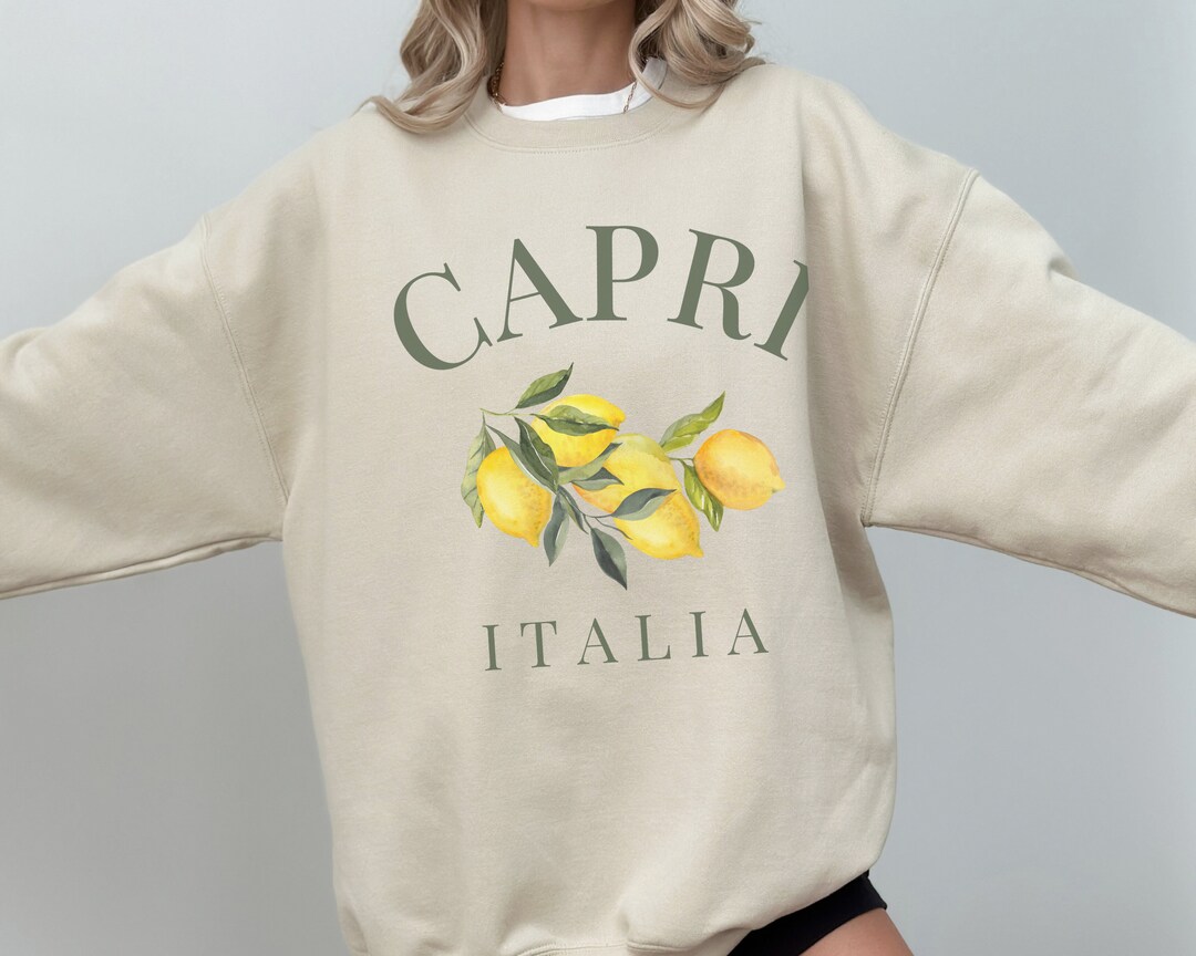 Capri, Italia Crewneck Sweatshirt | Italian Lemons Amalfi Coast ...