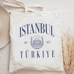Istanbul, Turkiye Cotton Canvas Tote Bag | Eco Reusable Grocery Tote ...