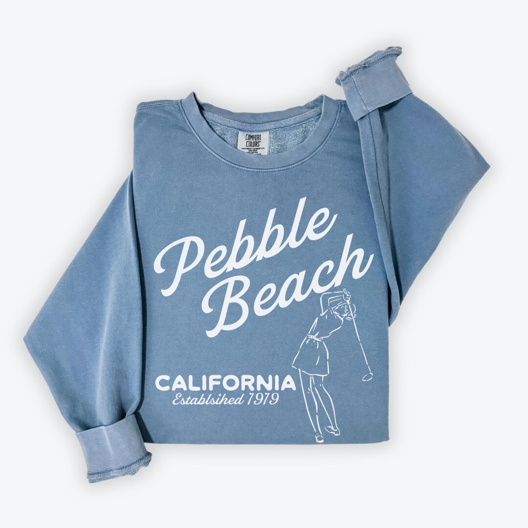 Pebble Beach, California Comfort Colors Lightweight Cotton Crewneck ...