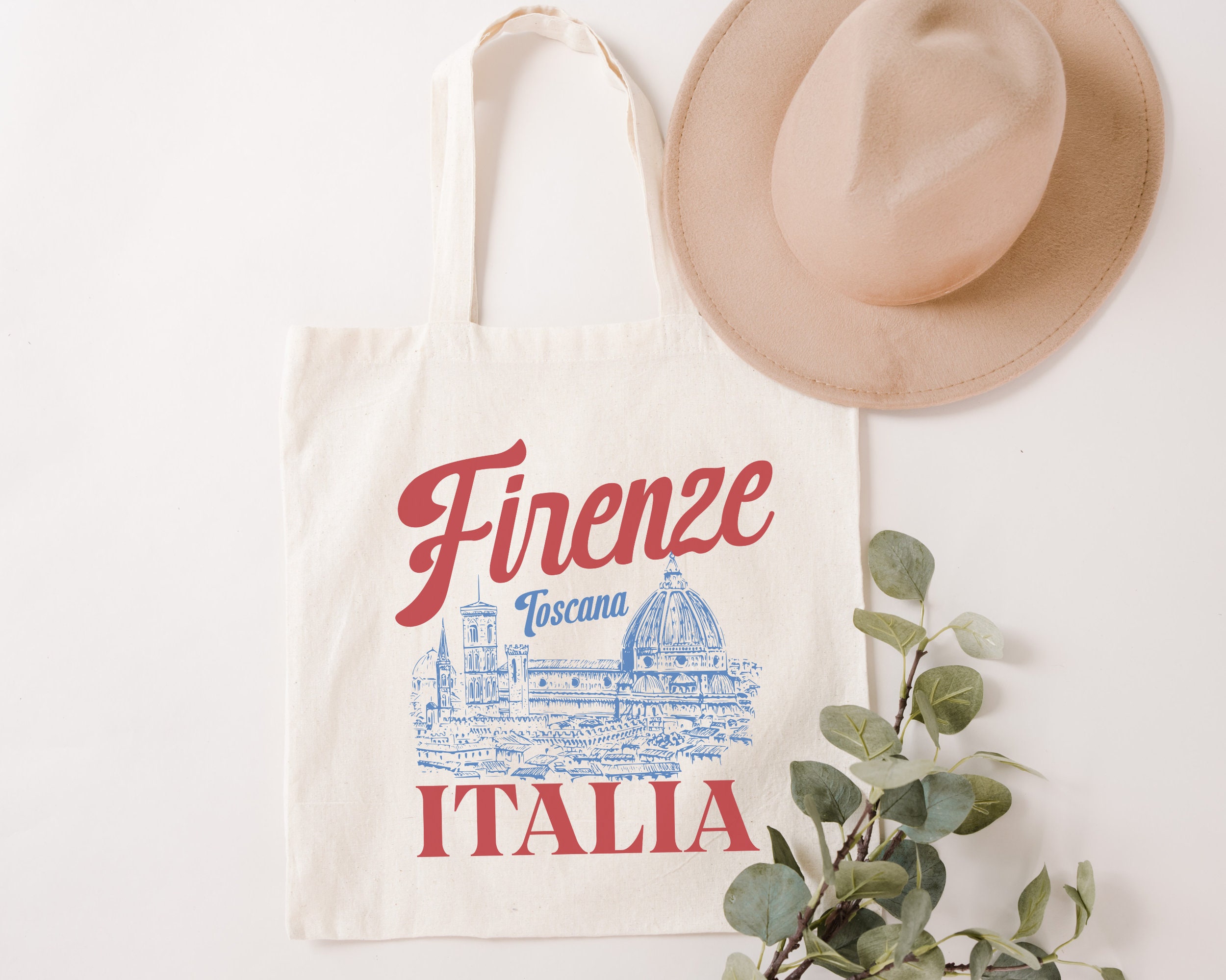 Firenze, Italia Cotton Canvas Tote Bag | Vintage Retro Style | Eco ...