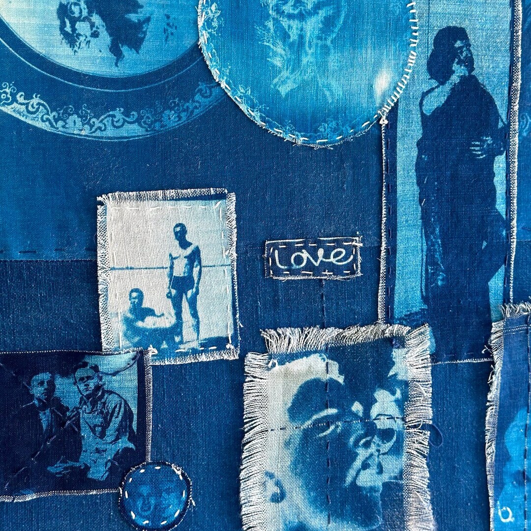 Patchwork Wall Art. Queer Collage Using Cyanotype Printing. 18" X 24 ...