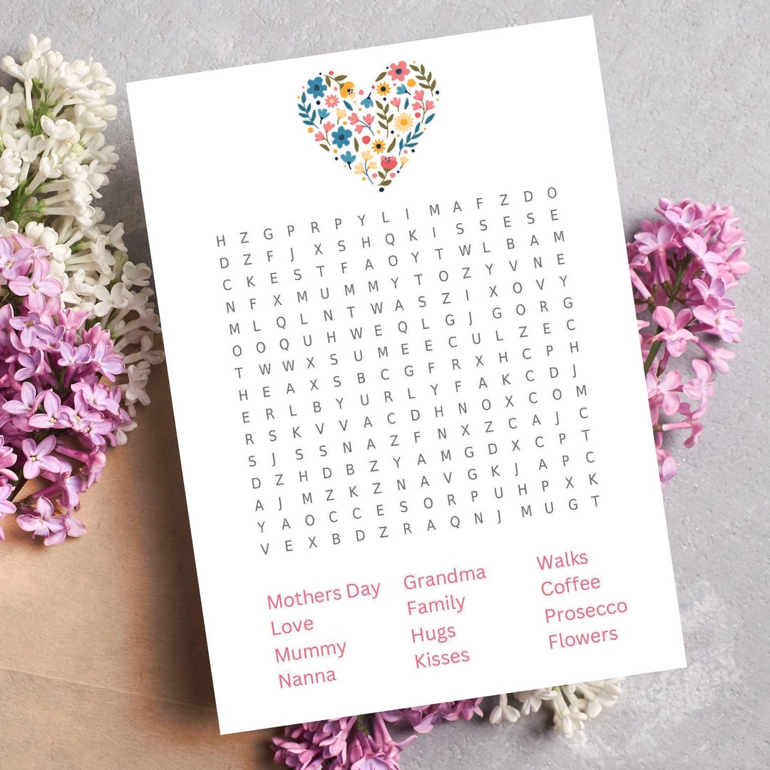 Personalised Birthday Card, Word Search Card, Birthday Gift, Birthday ...