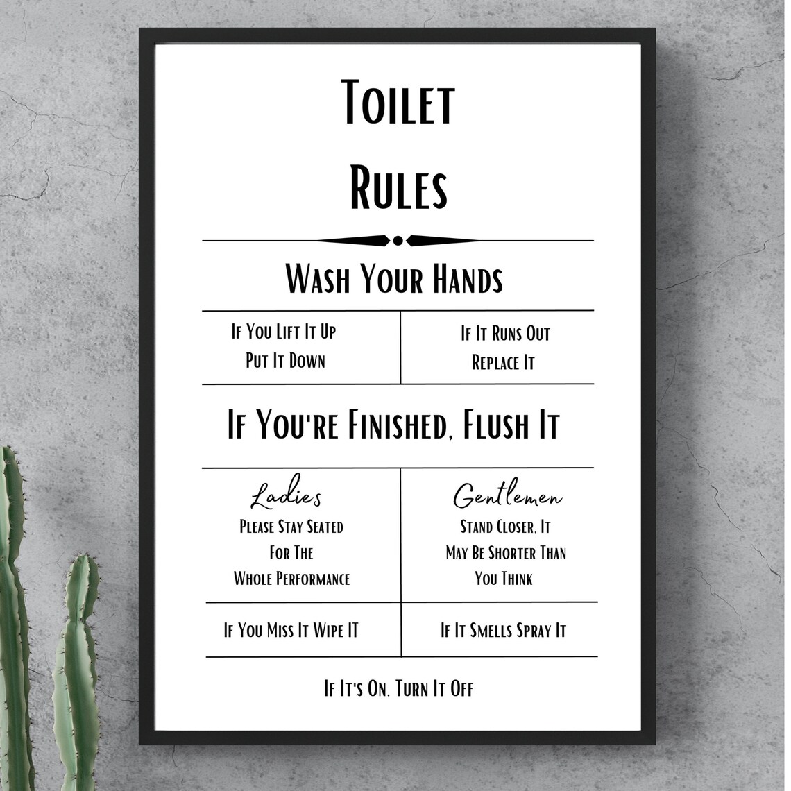 Toilet Rules Print Digital Download Wall Prints Print at - Etsy