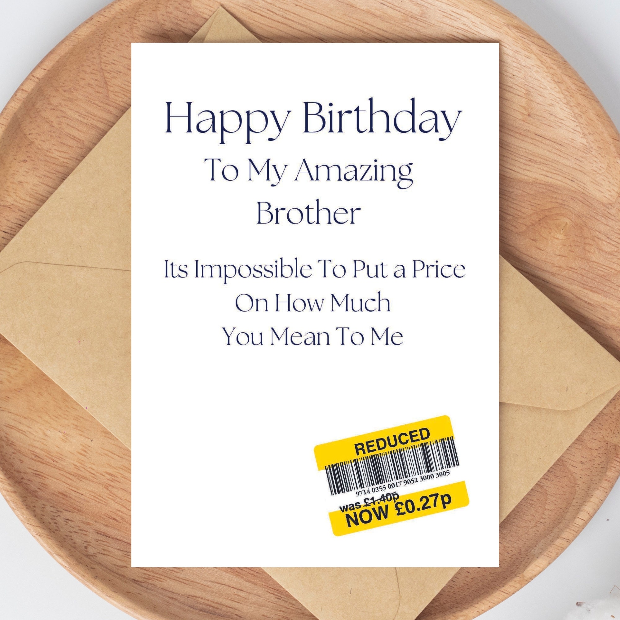 Funny Birthday Card for Brother, Reduced Sticker, Birthday Cards for ...