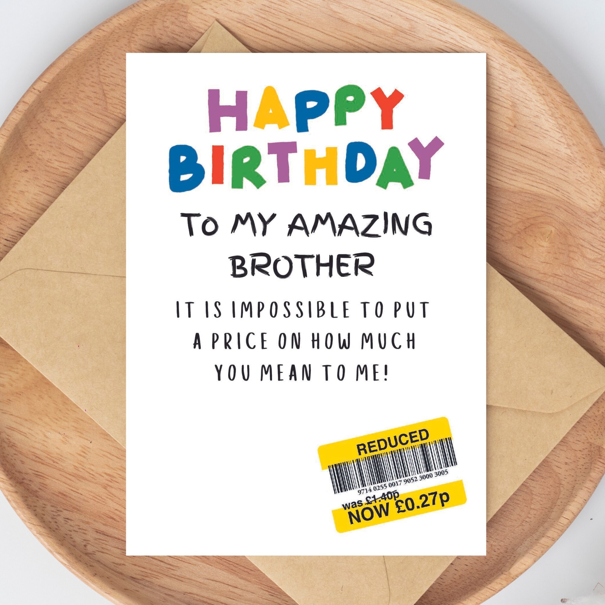 Funny Birthday Card for Brother, Reduced Sticker - Etsy UK