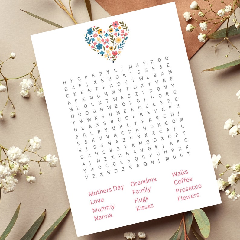 Personalised Birthday Card Word Search Card Birthday Gift - Etsy