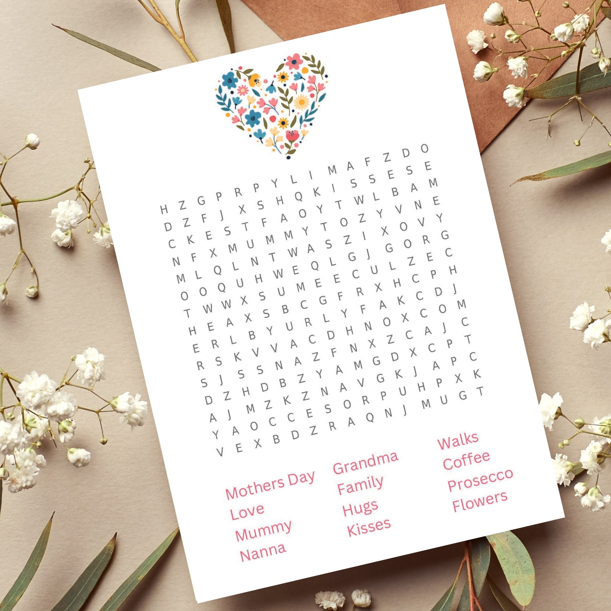 Personalised Birthday Card, Word Search Card, Birthday Gift, Birthday ...