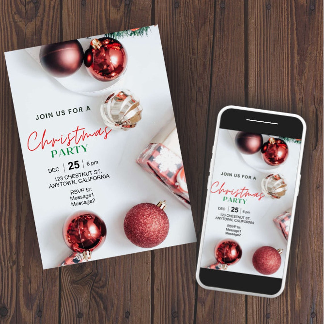 Editable Christmas Party Invitation/jingle and Mingle/gift Exchange ...