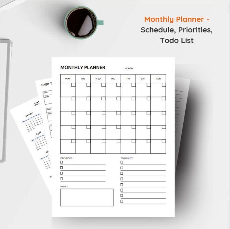 Printable Personal Planner Organizer Schedule Bundle, Office/remote ...