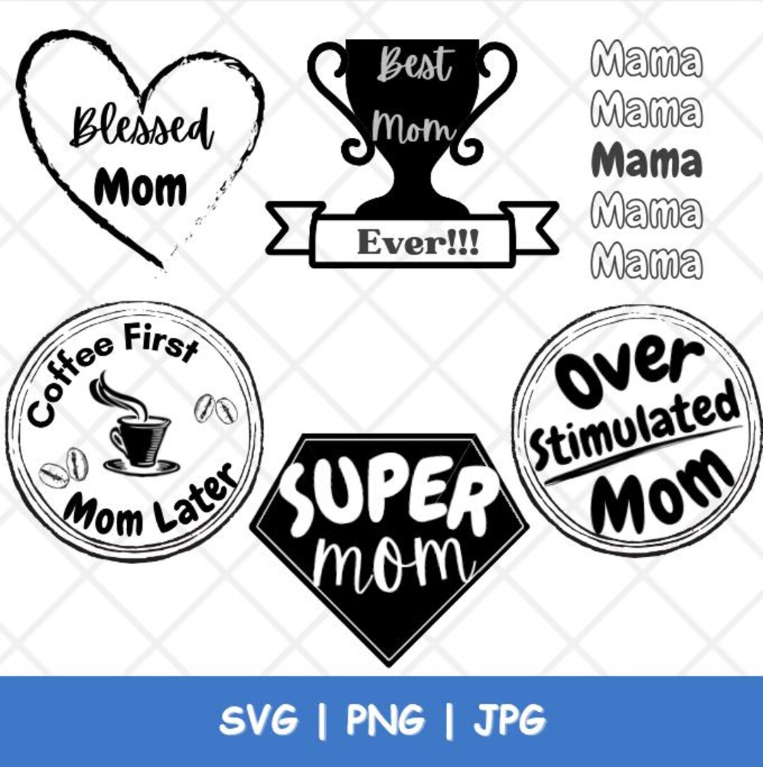 Mom Svg Bundle, Mother Gift Svg, Overstimulated Mom Svg, Retro ...