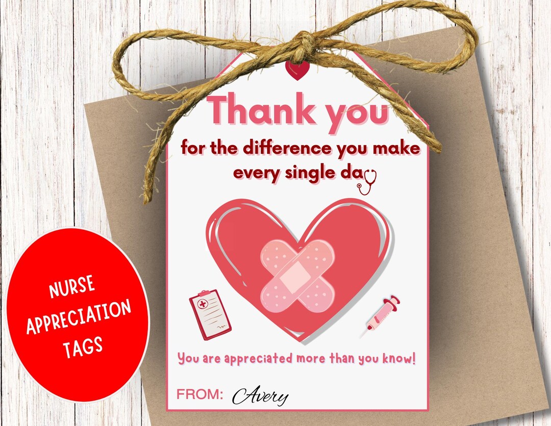 Nurse Appreciation Gift Tag Topper. CNA Appreciation, Medical/hospital ...