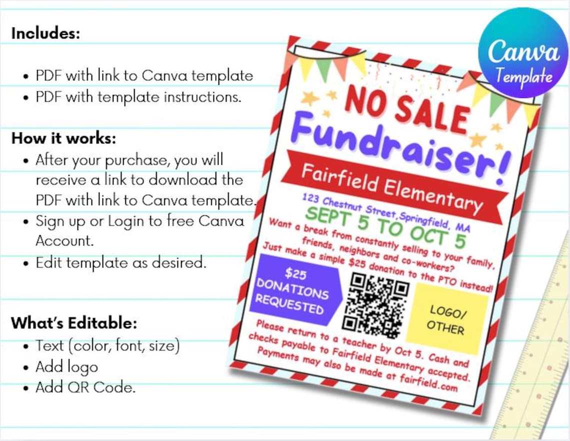No Sale Fundraiser Editable Flyer Template. Opt Out Fundraiser ...