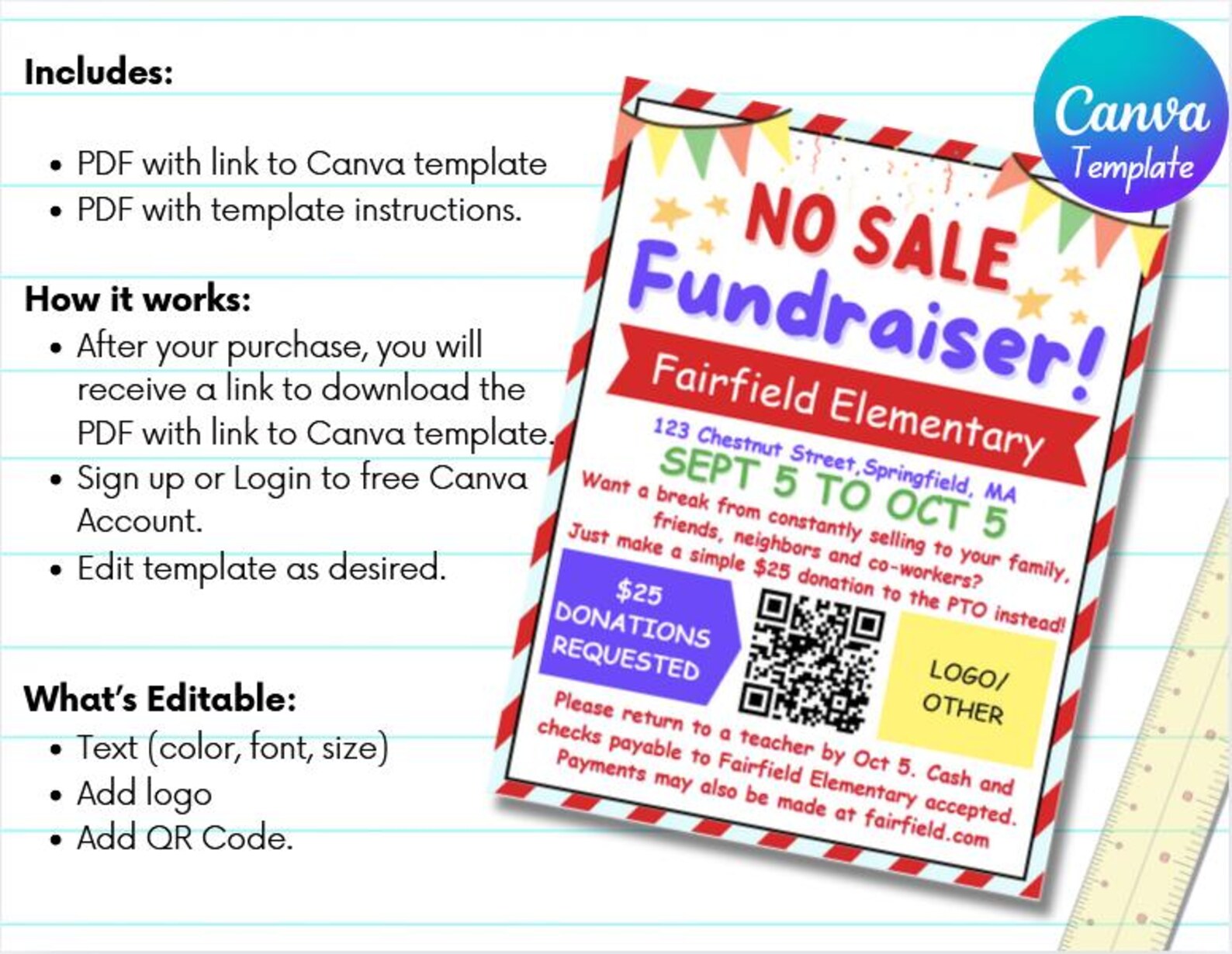 No Sale Fundraiser Editable Flyer Template. Opt Out Fundraiser ...