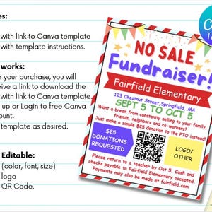No Sale Fundraiser Editable Flyer Template. Opt Out Fundraiser ...
