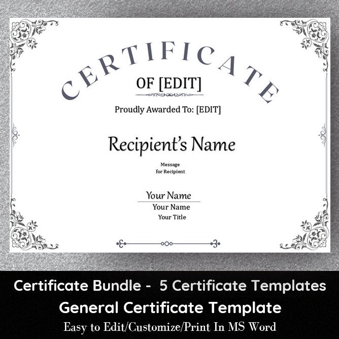 Certificate/award Bundle: Appreciation, Achievement, Completion ...