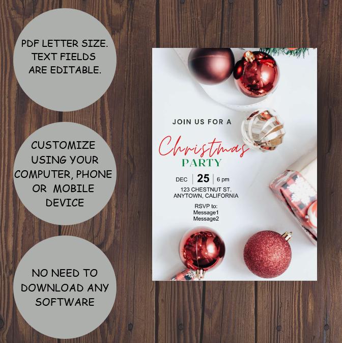 Editable Christmas Party Invitation/jingle and Mingle/gift Exchange ...